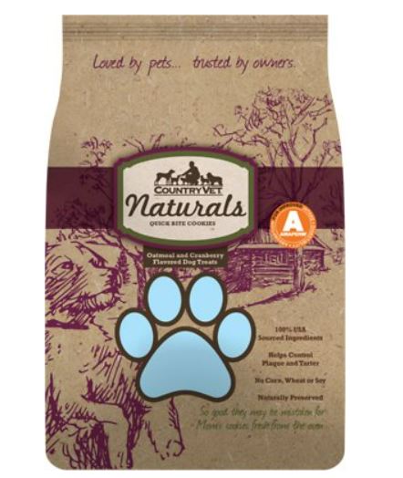 Country Vet Naturals Quick Bite Cookies Oatmeal & Cranberry Flavored D ...